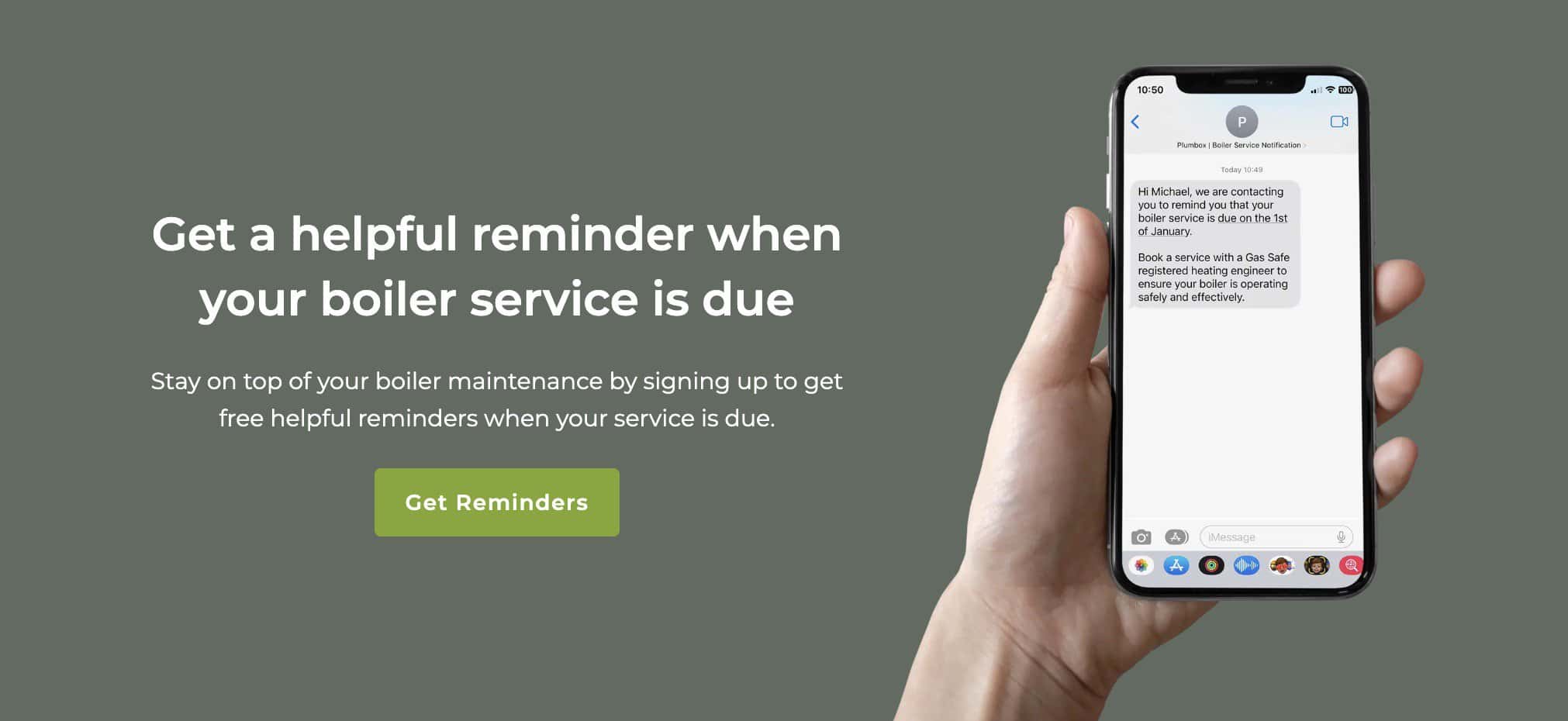 Get A Boiler Service Reminder | Plumbox